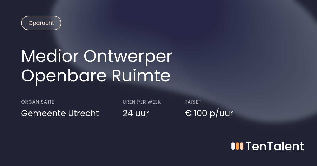 Medior Ontwerper Openbare Ruimte - Gemeente Utrecht